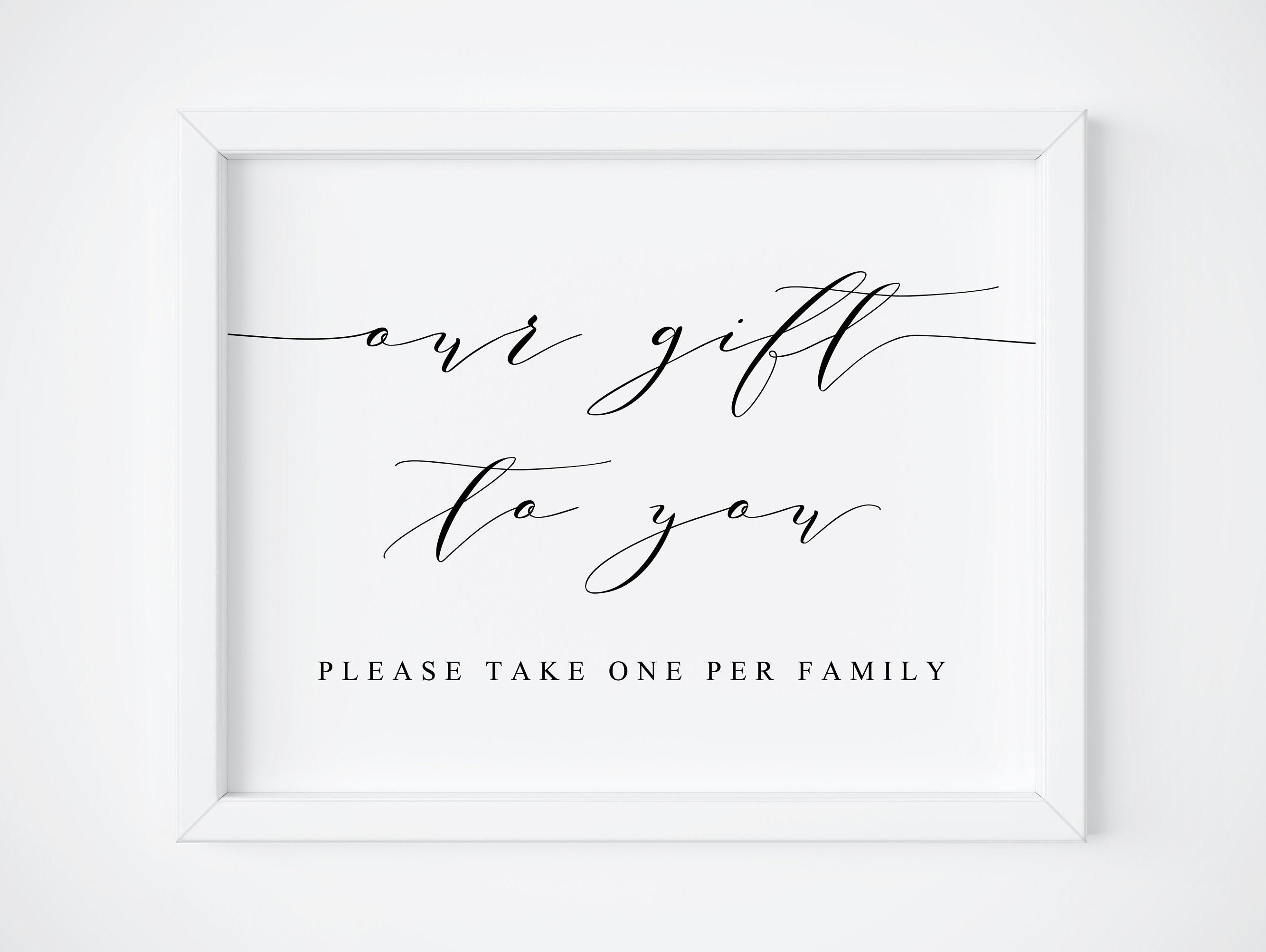 Our Gift To You Sign-Wedding Sign-Wedding Favors-Wedding Favor | Etsy