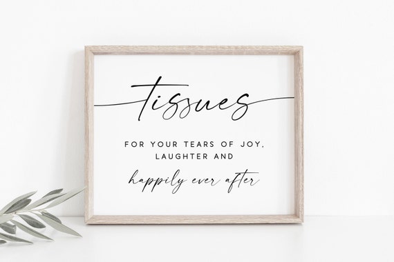 For Your Happy Tears Sign-wedding Tissues Sign-happy Tears | Etsy