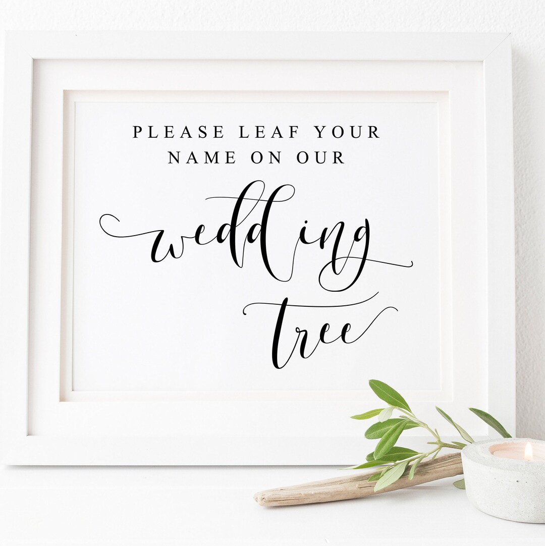 Please Leaf Your Name on Our Wedding Tree-fingerprint Guest Tree Sign ...