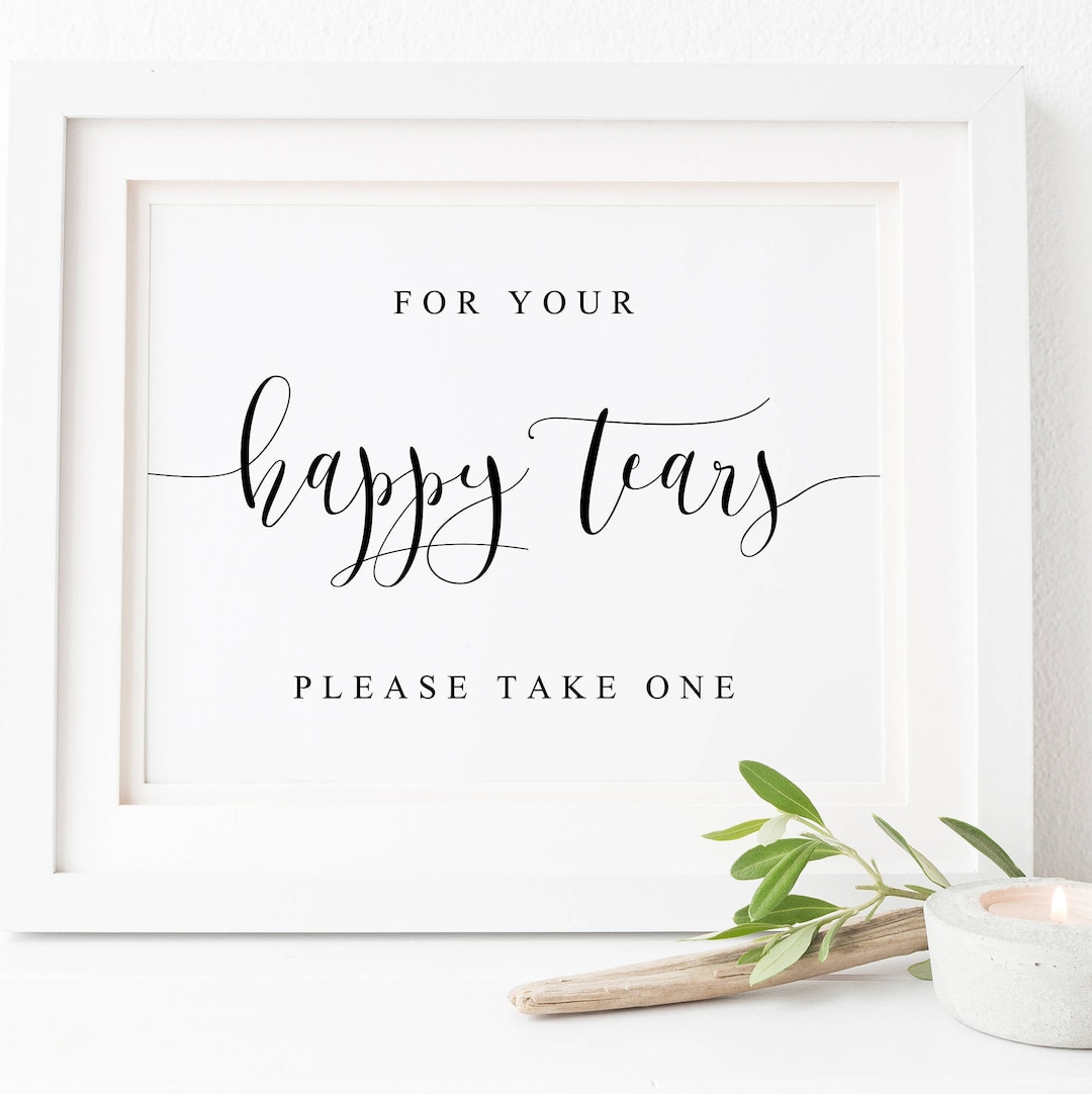 For Your Happy Tears Sign-wedding Tissues Sign-happy Tears Sign-wedding ...