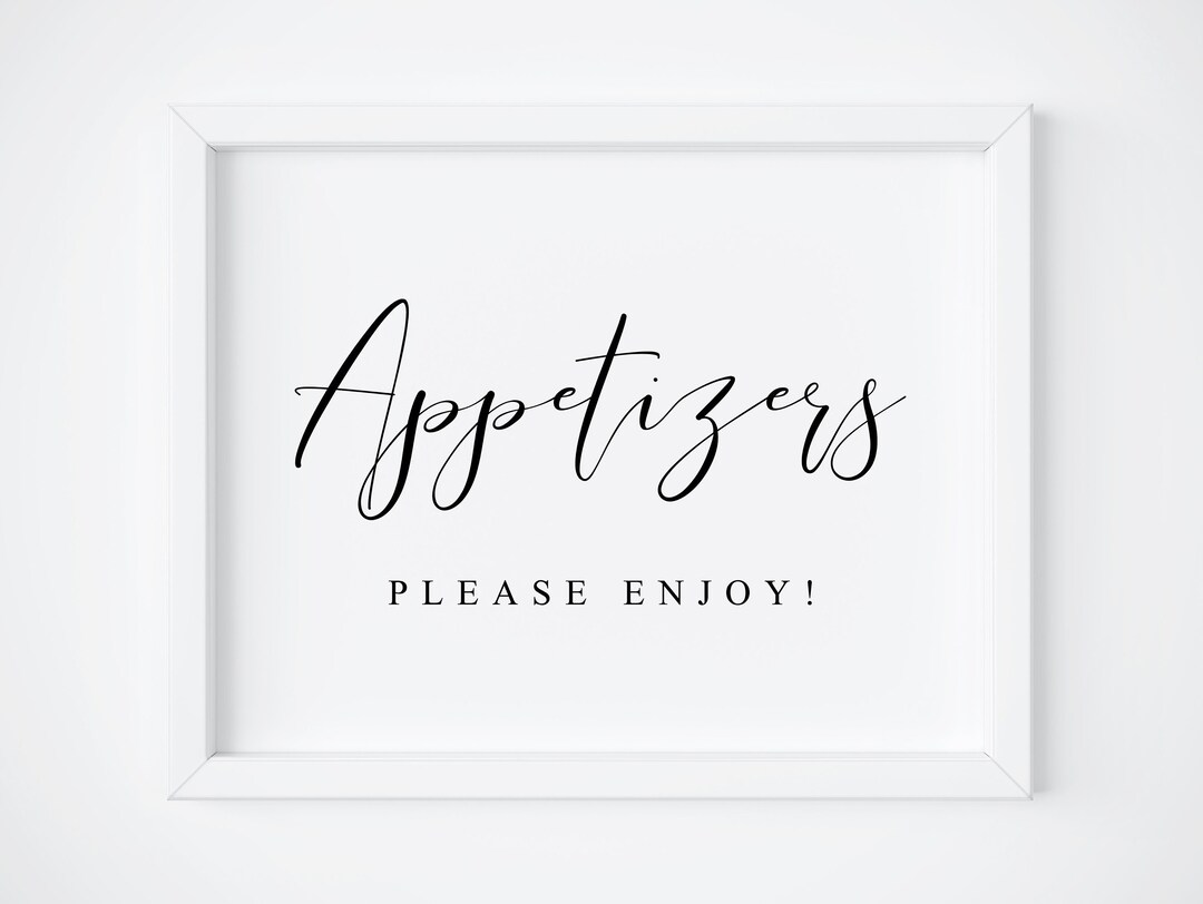 Appetizers Sign. Wedding Food Sign. Food Station Sign. Wedding Signs ...