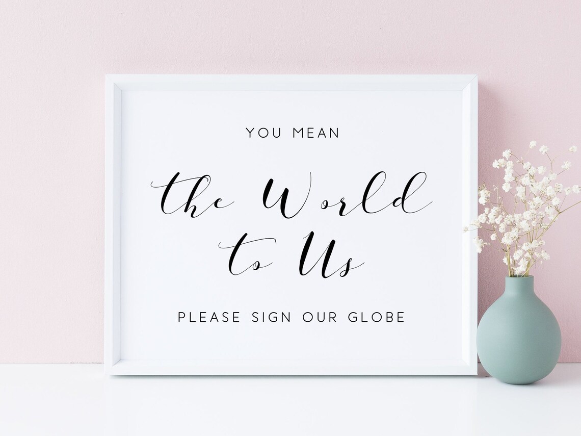 You Mean the World to Us Please Sign Our Globe-please Sign Our | Etsy