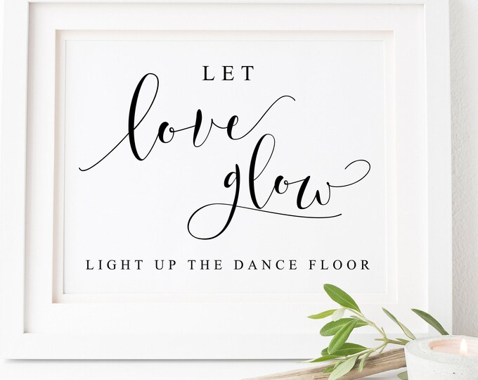 Let Love Glow Sign, Light up Dance Floor Sign, Beige Wedding Sign ...