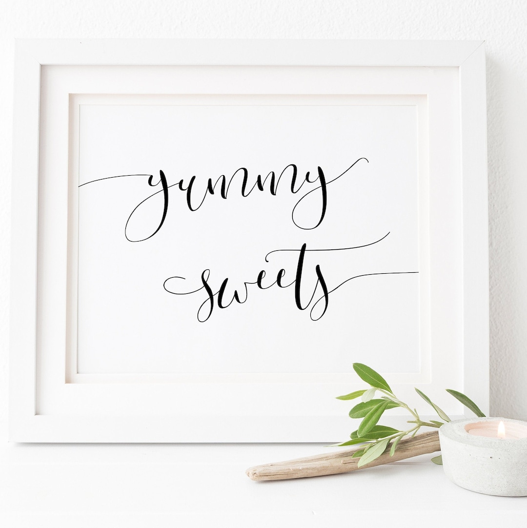 Yummy Sweets Sign.dessert Bar Sign.sweet Treat Sign.dessert Table Sign ...
