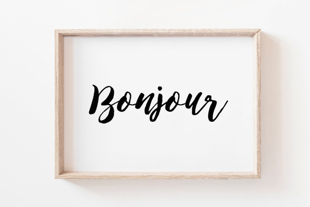 Bonjour Printable Art-typography Print-french Quote Print-wall Decor ...