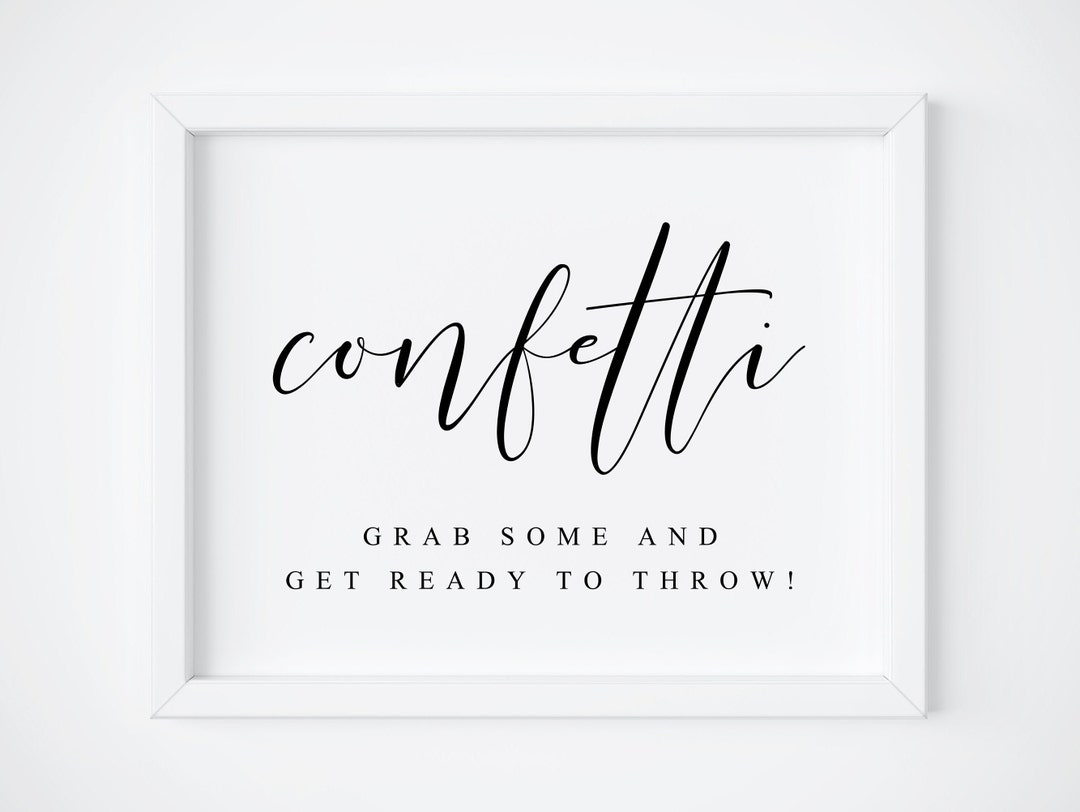 Confetti Sign-confetti Printable-wedding Confetti Sign-wedding Ceremony ...