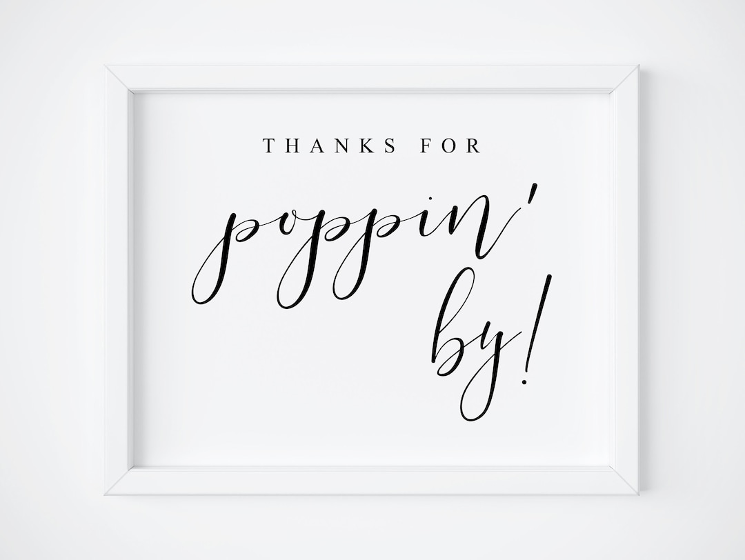 Thanks for Poppin by Sign.popcorn Bar Sign.wedding Favors.popcorn ...