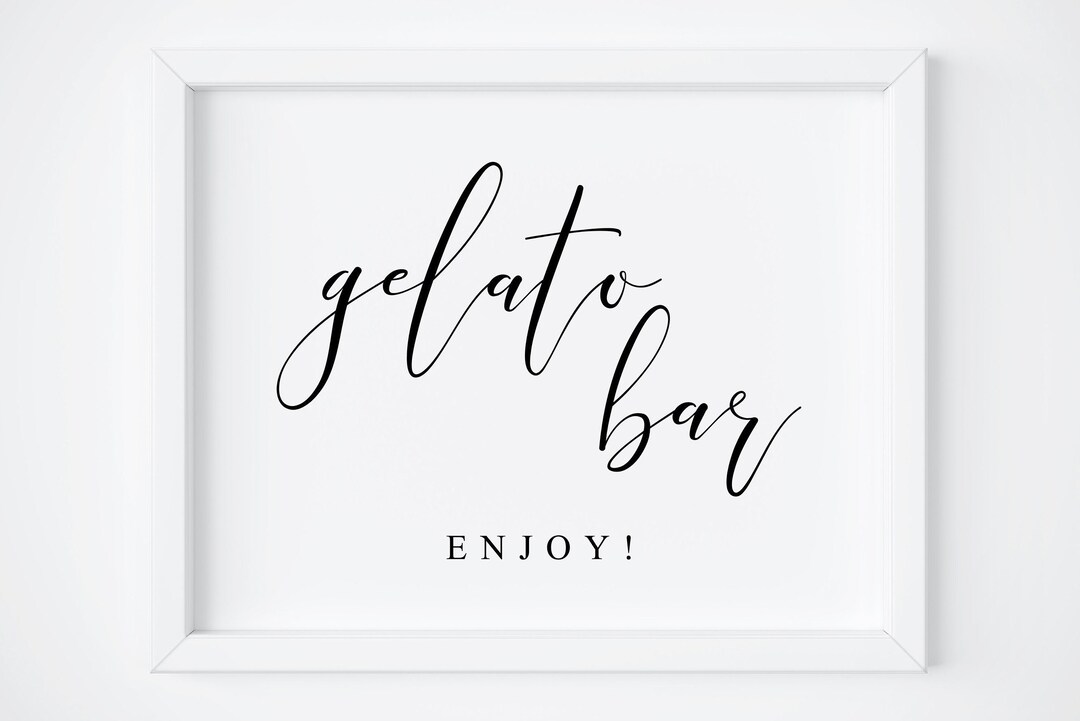 Wedding Gelato Bar Sign-bridal Shower Sign-dessert Table Sign-wedding ...