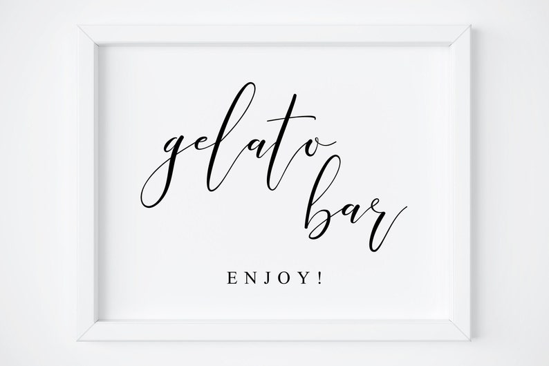 Wedding Gelato Bar Sign-bridal Shower Sign-dessert Table Sign-wedding ...
