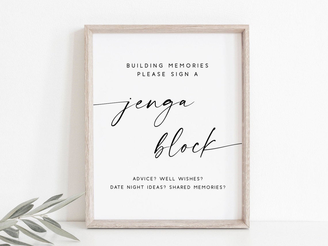 Jenga Guestbook Sign-jenga Block Sign-building Memories Please - Etsy