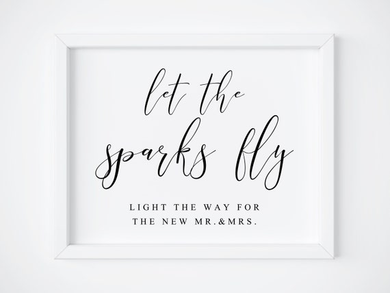 Let The Sparks Fly Signs-Let Love Sparkle-Wedding | Etsy