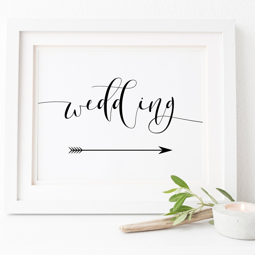 Wedding Arrow Sign-wedding Direction Sign-printable Wedding Direction ...