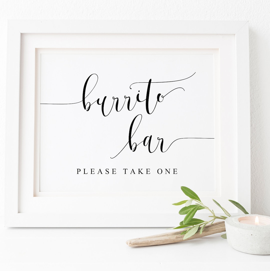 Burrito Bar Sign.birthday Party Sign.breakfast Sign.wedding Food Sign ...