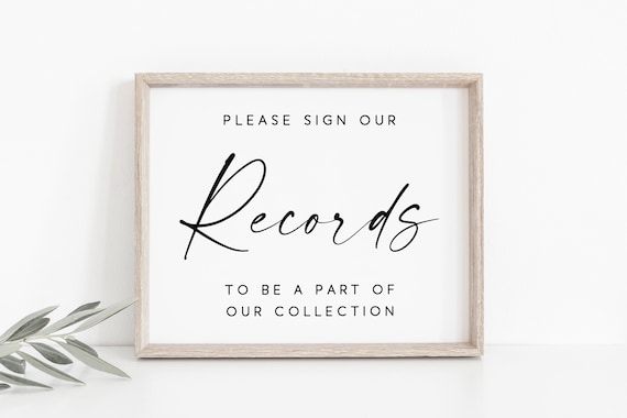 Record Guestbook Sign.record Wedding Guest Book.guest Book | Etsy