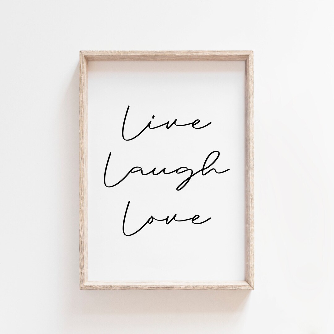 Live Laugh Love Printable. Living Room Wall Art. Motivational Wall Art ...