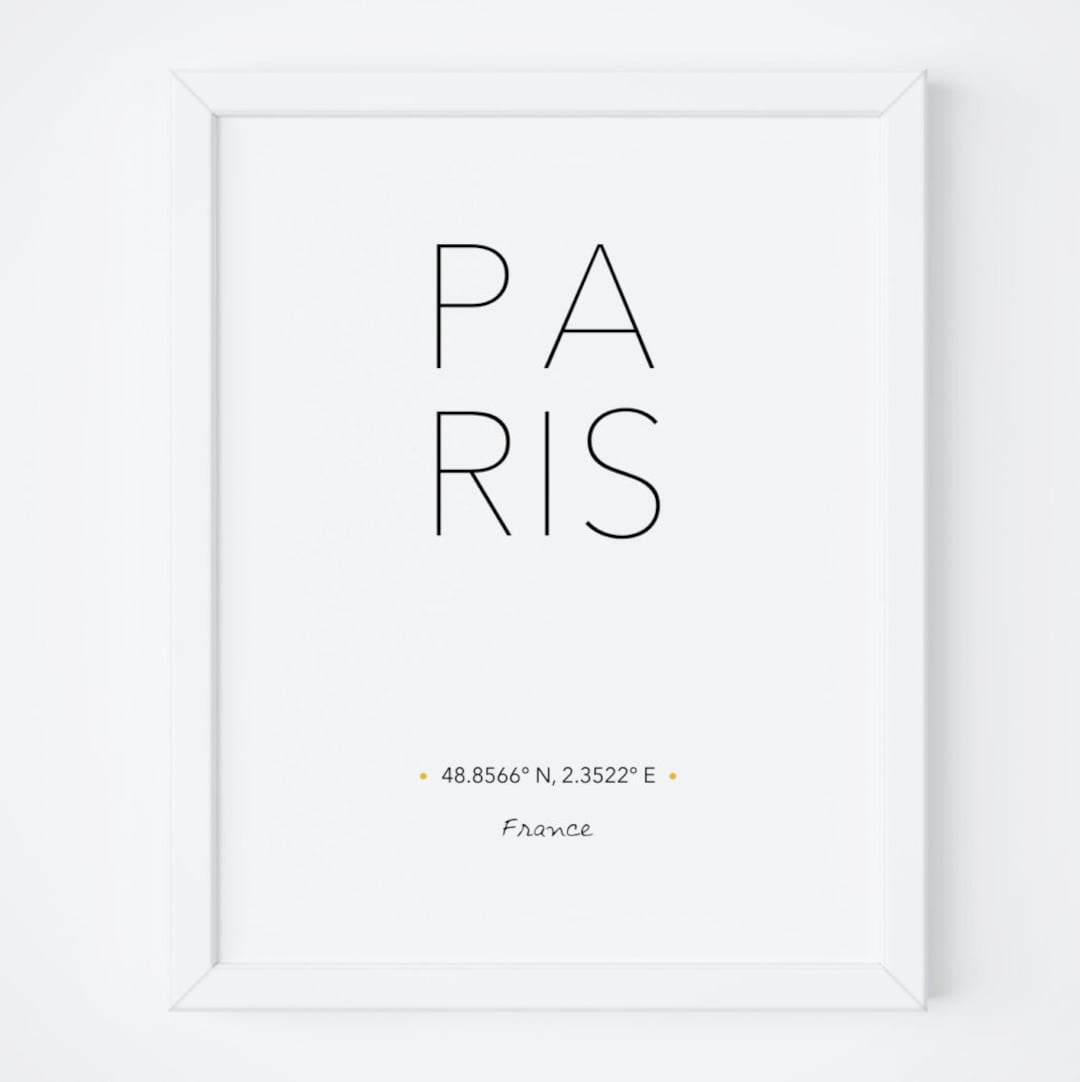Paris Print, Paris Poster, Paris Printable, Travel Poster, Coordinates ...