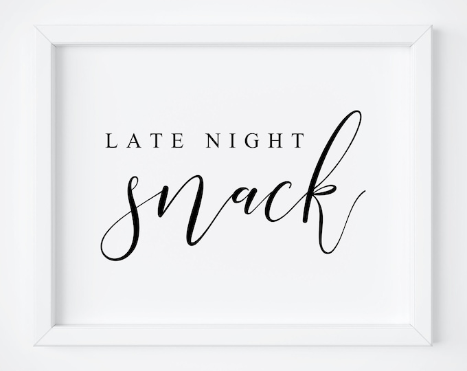 Late Night Snack Sign, Wedding Buffet Sign, Wedding Snack, Snack Sign ...