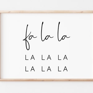Fa La La Printable. Fa La La Sign. PRINTABLE WALL ART. Christmas Wall ...