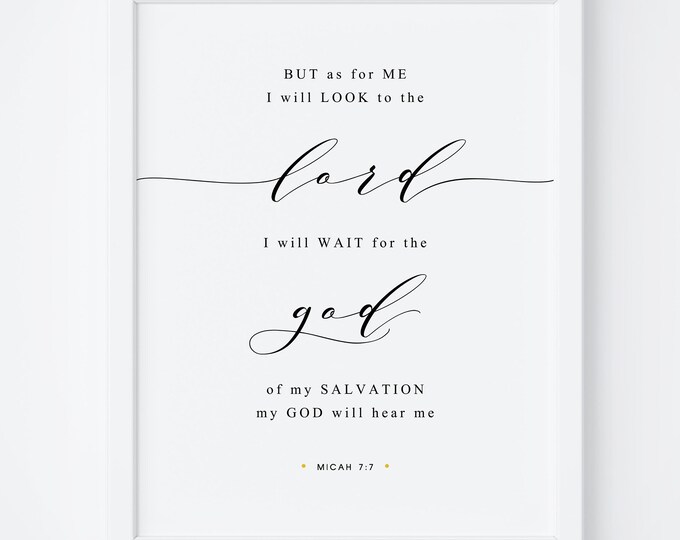 Micah 7:7 Verse Decal, Bible Verse Sticker - Etsy