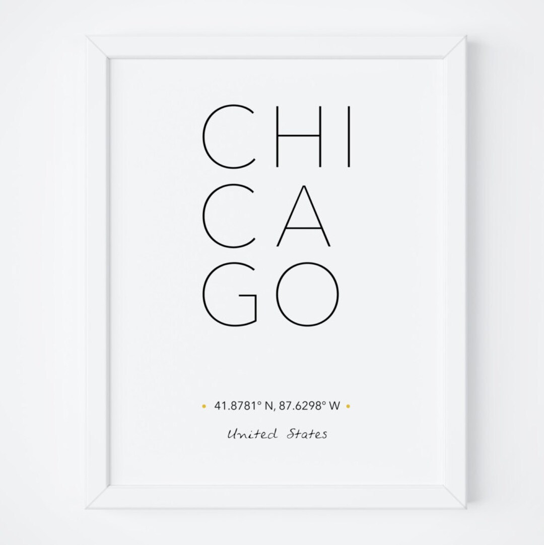 Chicago Print, Chicago Poster, Wall Art, Chicago City Poster, Chicago ...