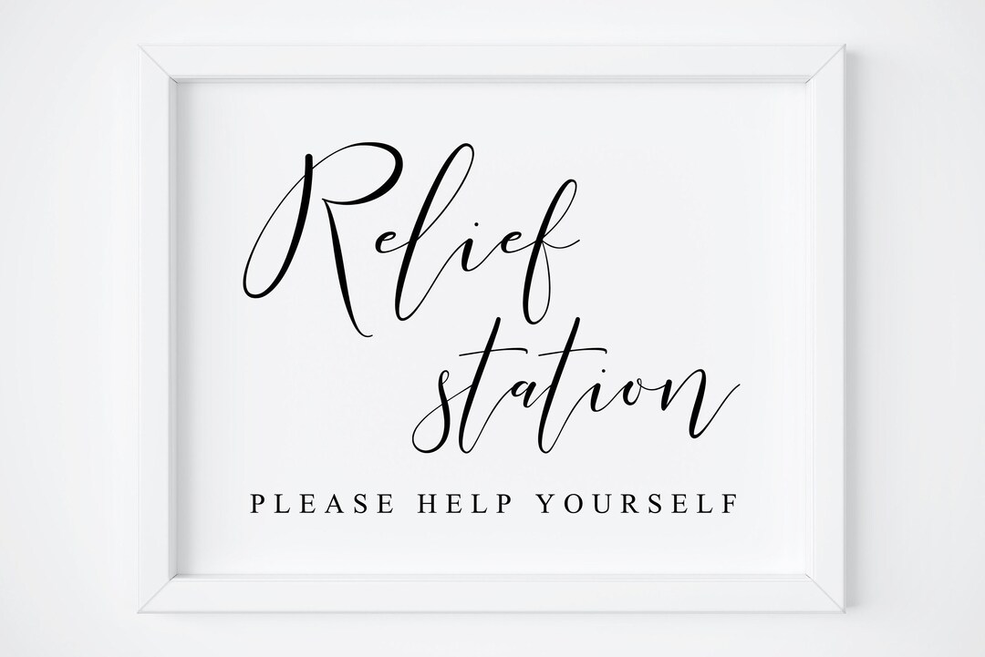 Relief Station Sign.relief Station Printable.wedding Signs.wedding ...
