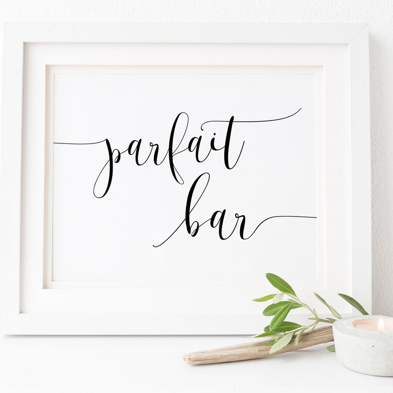 Parfait Bar Sign-yogurt Bar Sign-breakfast Party-bridal Shower ...