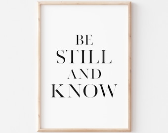 Printable Bible Verse Art Be Still and Know Print Decor - Etsy