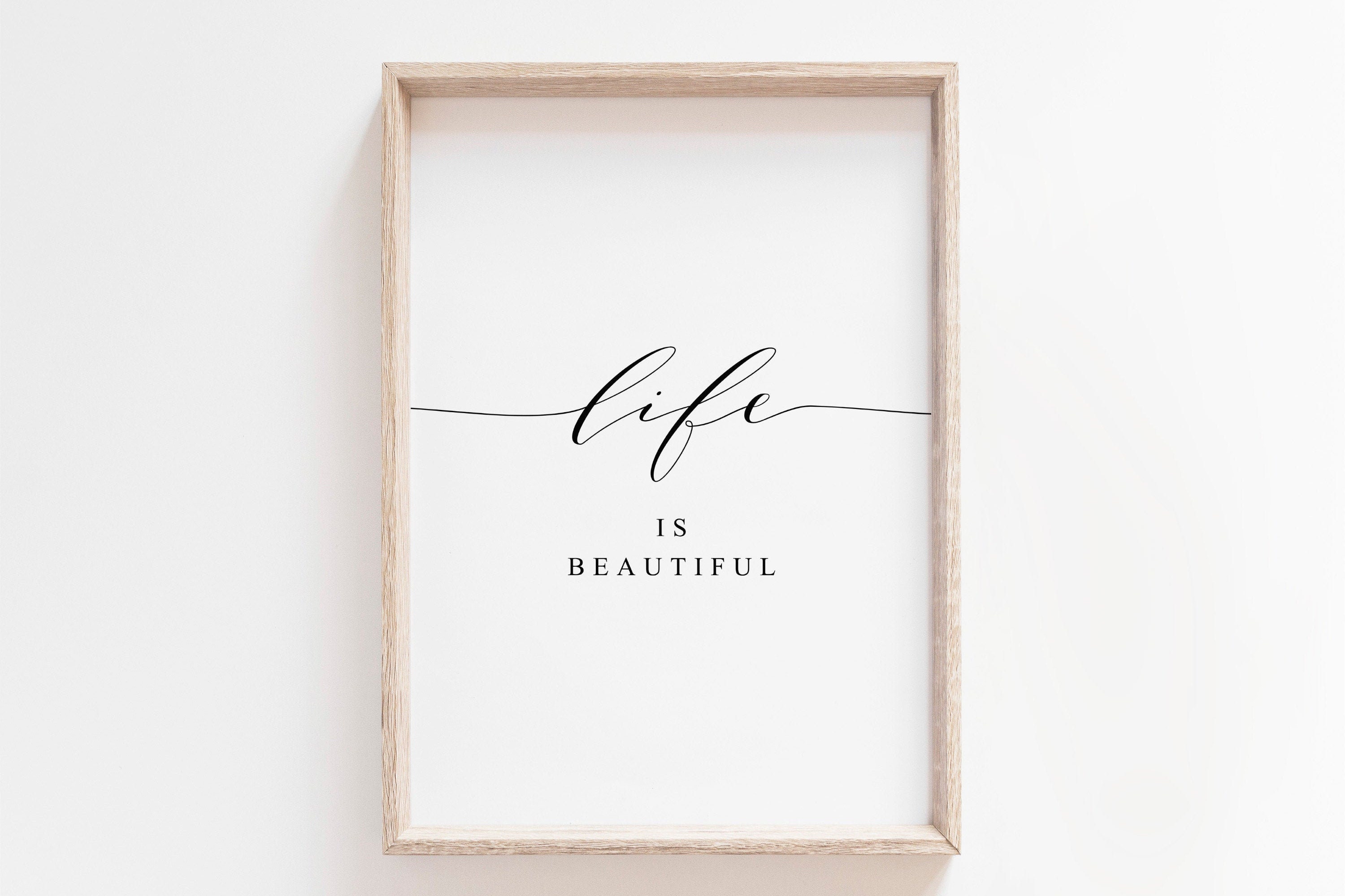 Life Is Beautiful Printable. Inspirational Quote. Printable | Etsy