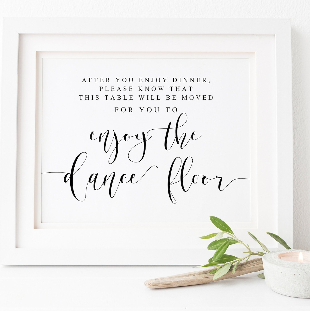 Enjoy the Dance Floor Sign.wedding Dance Floor Sign.wedding Signs ...