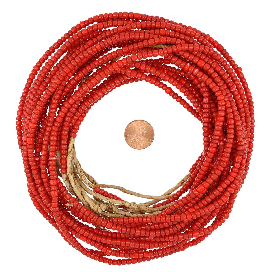 Persian Red Maasai Glass Seed Beads: 26 Inch Strand (4-4.5mm) - Etsy