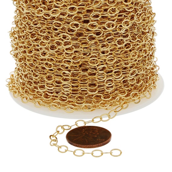 Foot Of Mm 14K Gold Filled Flat Cable Chain Bulk