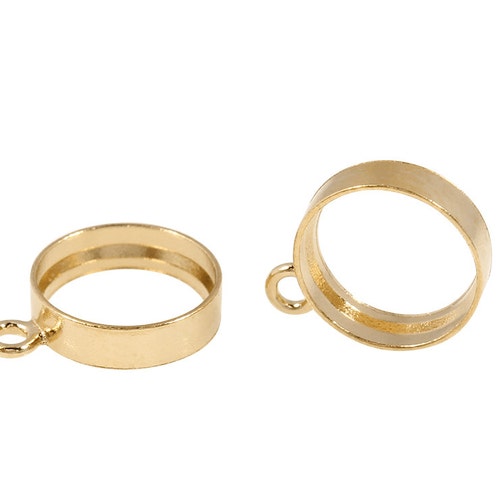 1 Pair 6 Mm 14K Gold Filled Bezel Connector GF4003114 | Etsy