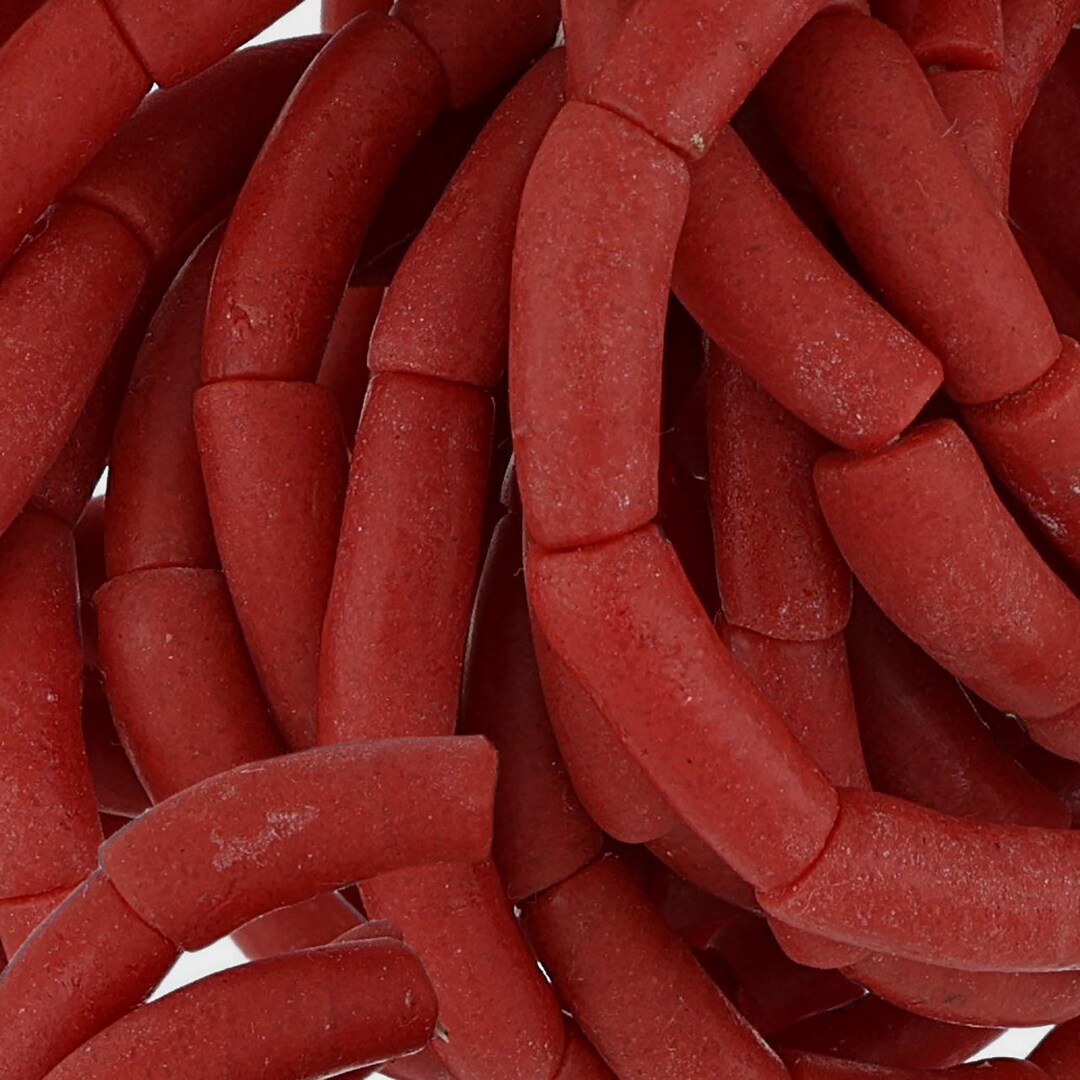 11 Inch Strand 10-11mm African Glass Krobo Beads- Firebrick Red ...