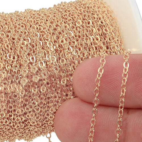 ANY LENGTH 14K 1.6mm Gold Filled Flat Round Cable Chain - Etsy