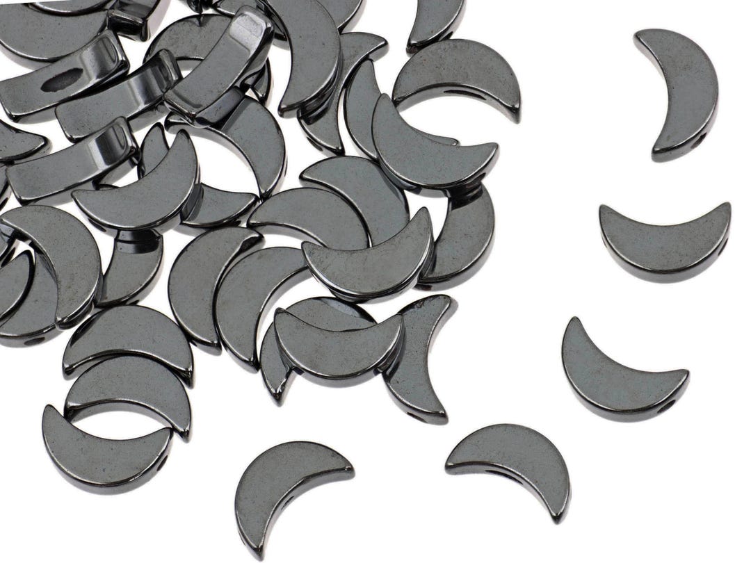 Hematite Half Moon Beads 8mm - Black Color (HEM100149) - Etsy