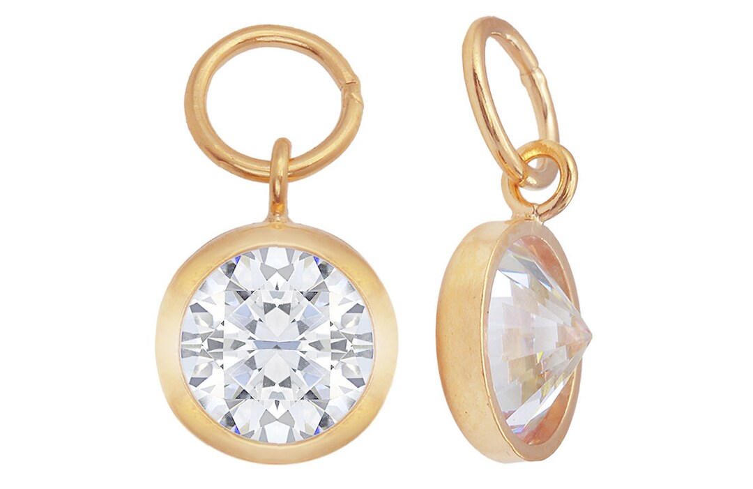 1 Pc Bag of 14K Gold Filled 4 Mm Clear Drop With Parallel Ring ...