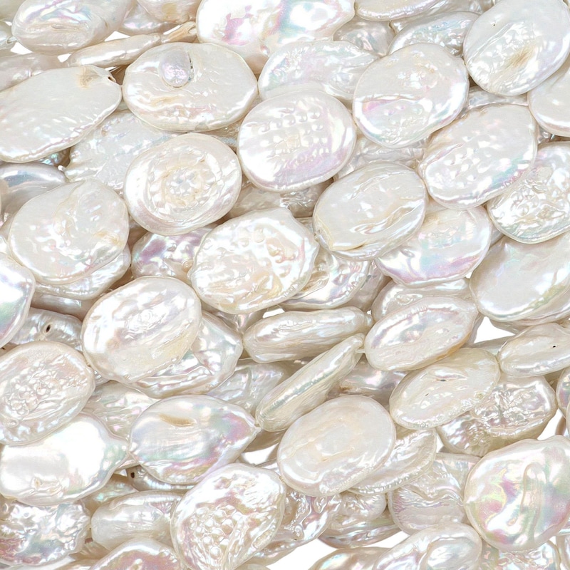 Flat Pearl Beads - Etsy