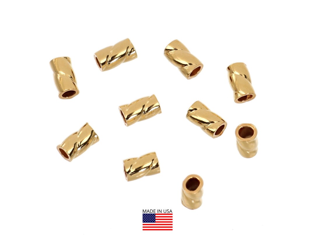 14k Gold Filled Twisted Crimp Beads 2x3mm - 20pcs (GF4005107) - Etsy