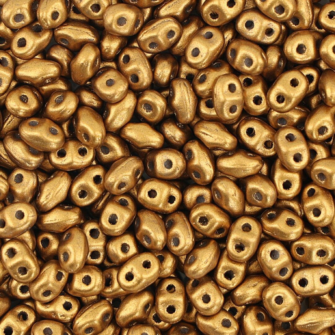 2x4 MM Miniduo™ Czech Glass Beads- Crystal Bronze Pale Gold(ch1500056 ...
