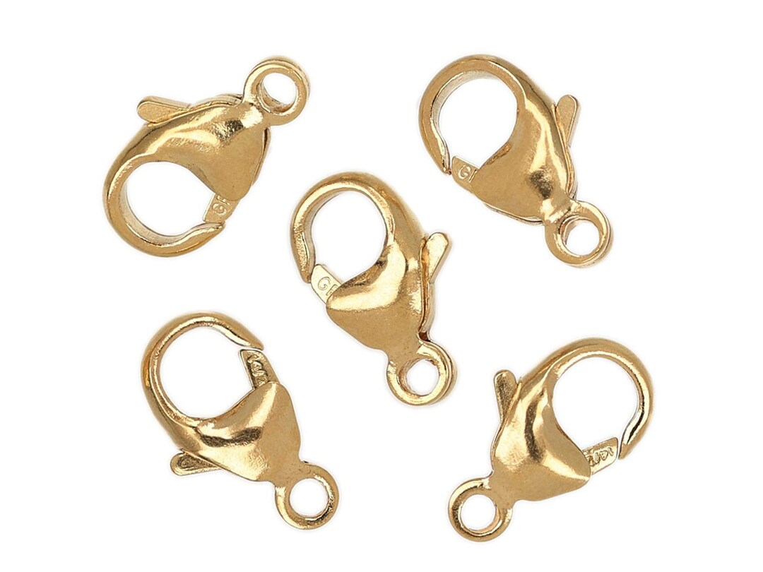 Fermoir à gâchette en fonte et rempli d'or 14 carats 6 x 11,5 mm ...