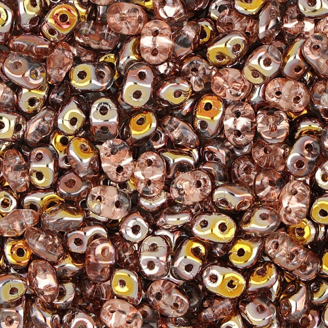 2.5x5 MM Superduo™ Czech Glass Beads- Crystal Capri Gold(ch1100051) - Etsy