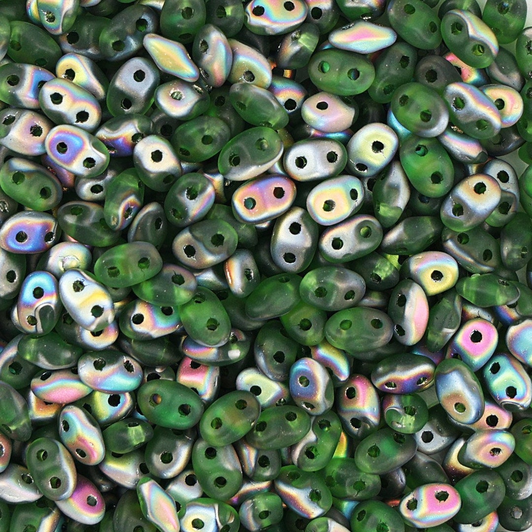 2x4 MM Miniduo™ Czech Glass Beads- Chrysolite Vitrail(ch1500051) - Etsy