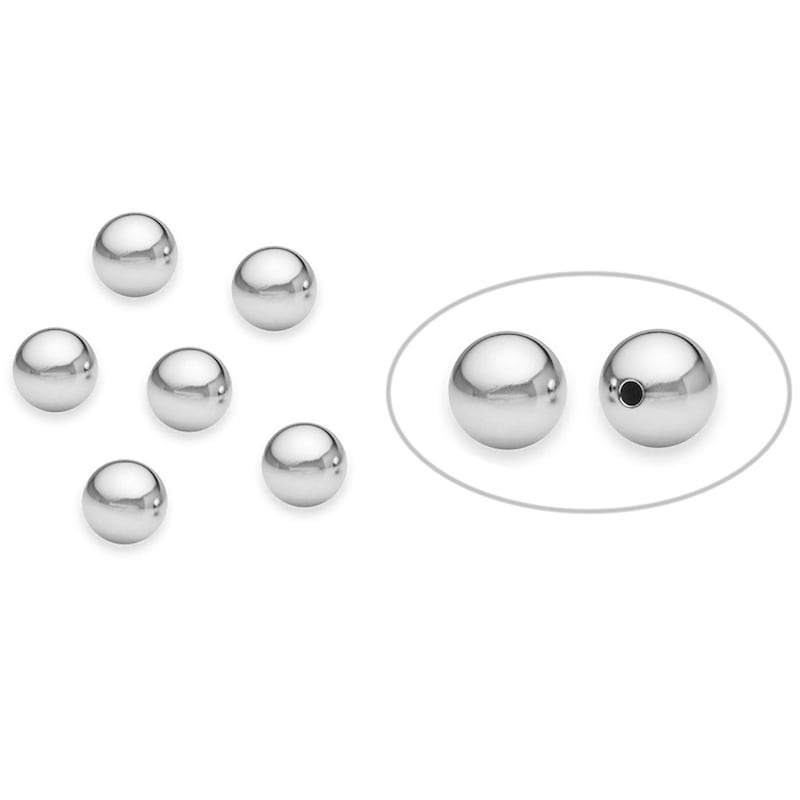 Solid Silver Beads 7mm - Etsy