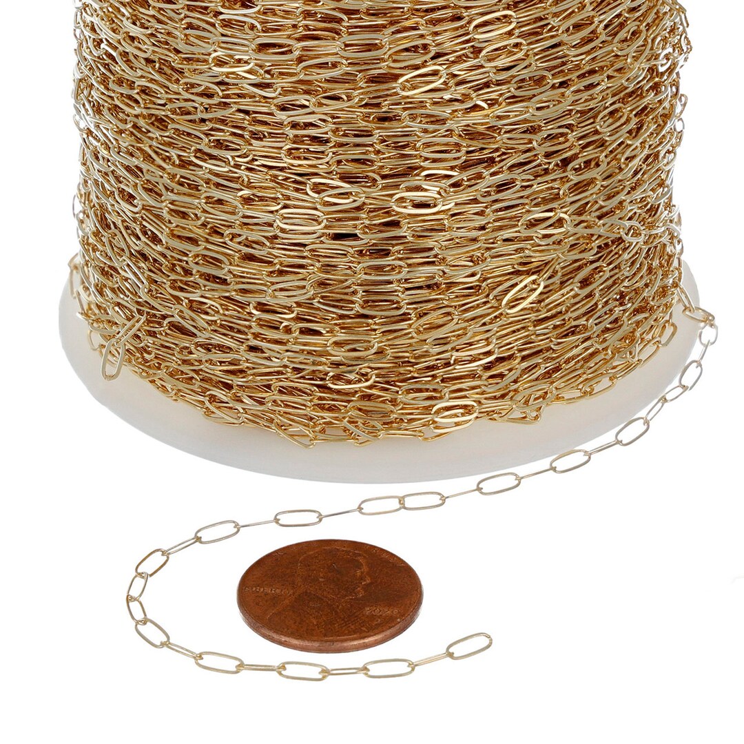 2.2x5.4 Mm 14K Gold Filled Bulk Flat Drawn Chain (GF1806F) Price per ...