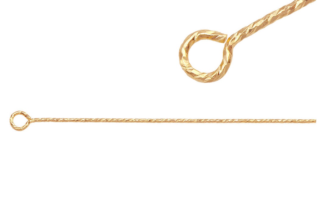 10 Pc Bag of 24 Gauge 1 IN 14K Gold Filled Sparkle Eye Pins (GF4003402 ...