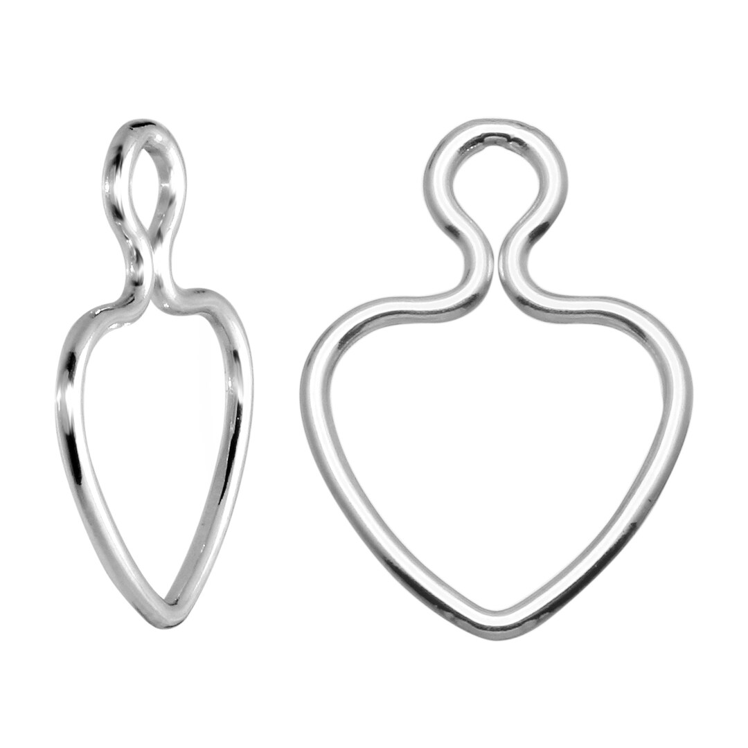 4 Pcs 10 Mm Sterling Silver Wire Heart Charm With Ring (SSP100292) - Etsy
