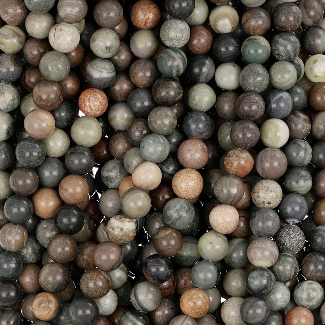 15 in Strand of 6MM Chinese Picasso Jasper Round Smooth Beads ...
