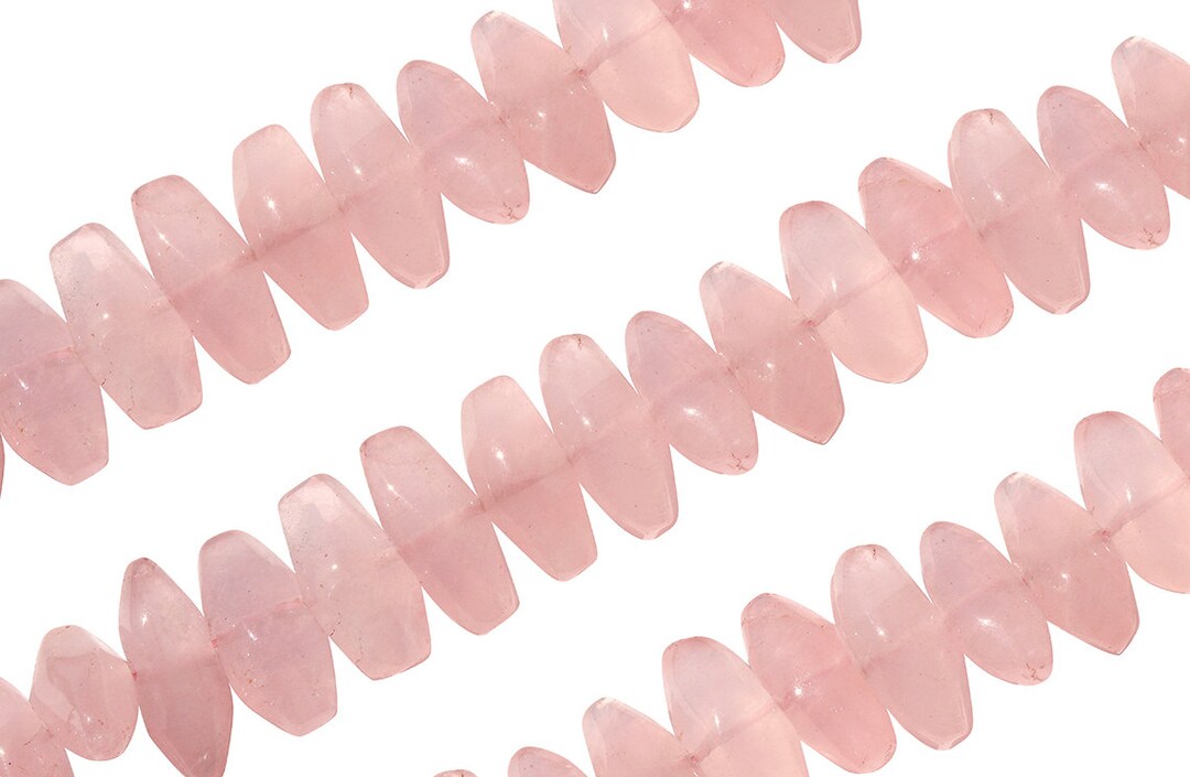 16 IN Strand 7x16 Mm Rose Quartz Chip Shape Smooth Gemstone Beads ...