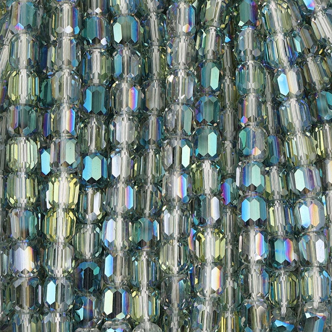 Faceted Cylinder Shape Glass Beads 8mm Paradise Green GCN200412 - Etsy