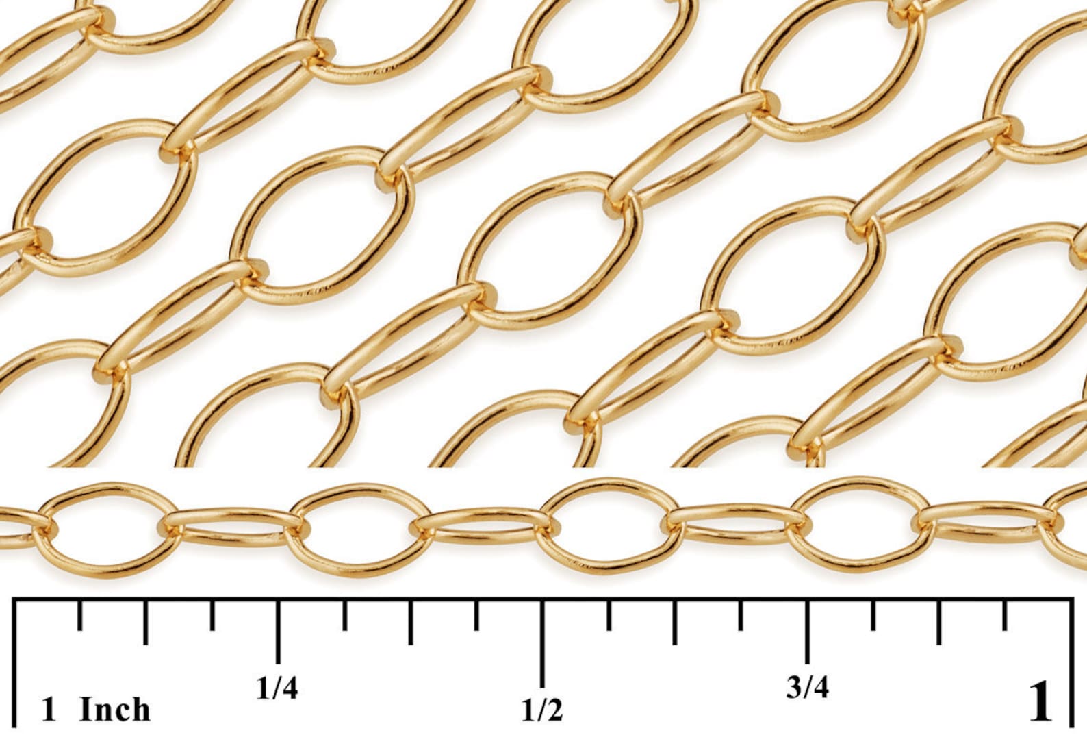 1 Foot of 3x4 Mm 14K Gold Filled Cable Chain GF1808 - Etsy